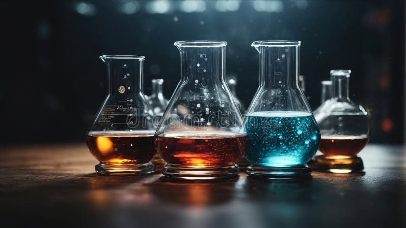 Science Flask Liquid Realistic Set with Volume Symbols Isolated ...