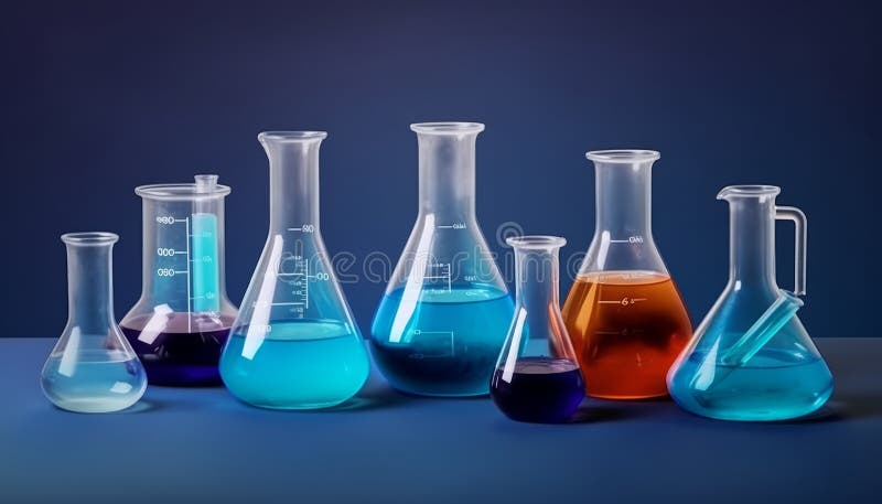 Science Flask Liquid Realistic Set with Volume Symbols Isolated ...