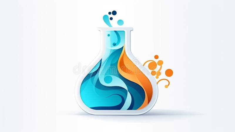 Science Flask in Paper Cut Style on White Isolated Background Stock ...