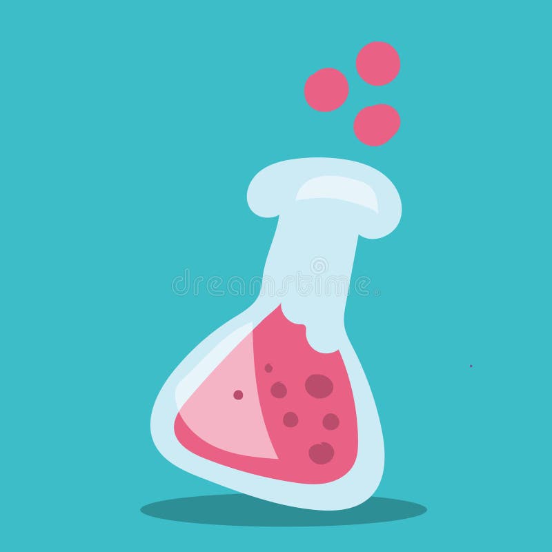 Science flask pink 18 stock vector. Illustration of vector - 197988283