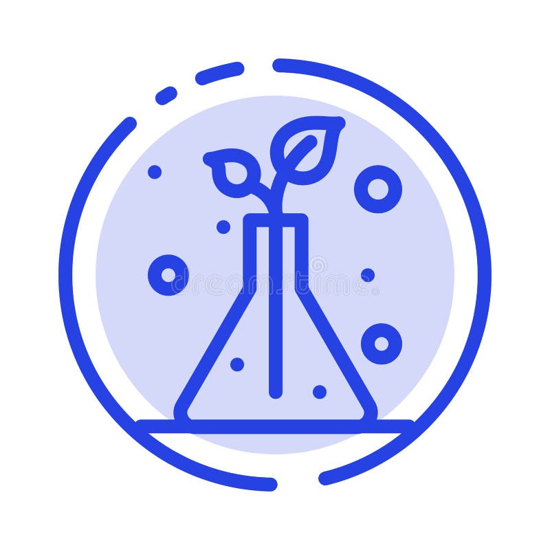 Science, Flask, Trees Blue Dotted Line Line Icon Stock Vector ...
