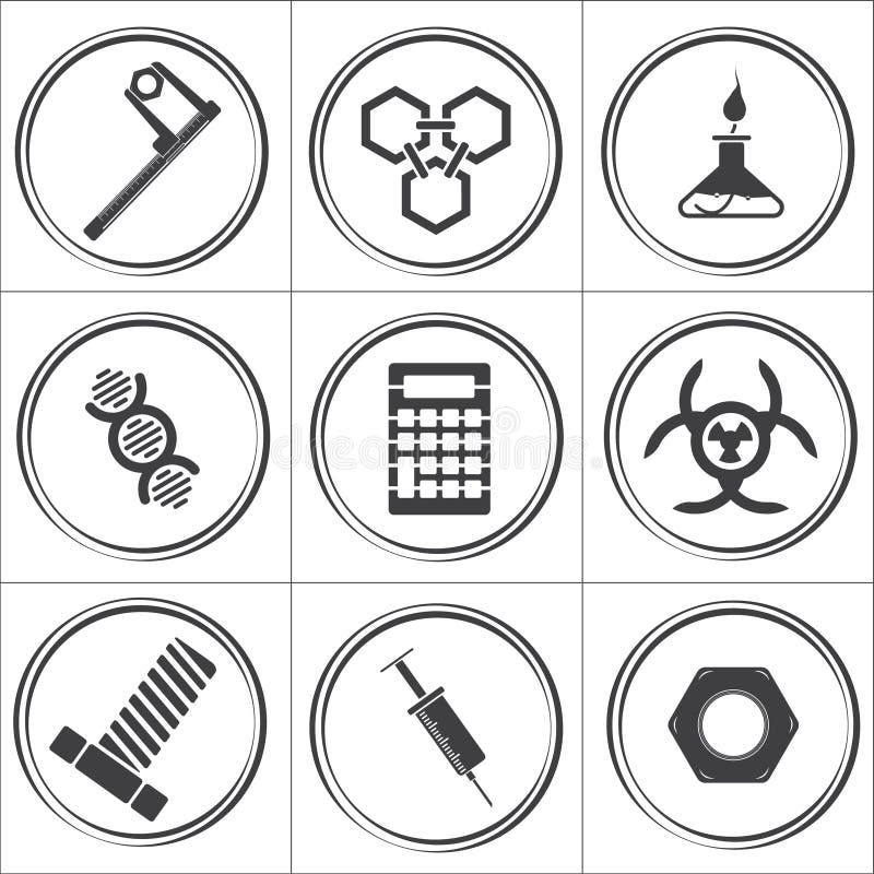 Science Flat Vector Circle Icons Stock Vector - Illustration of science ...