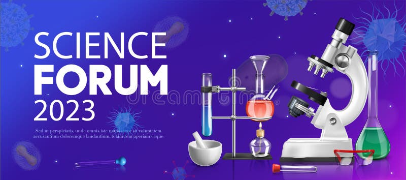 Science Forum 2023 Horizontal Poster Stock Vector - Illustration of ...