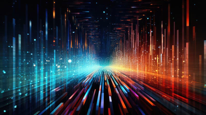 Science Futuristic Data Stream Stock Illustration - Illustration of ...