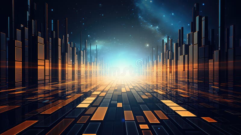 Science Futuristic Data Stream Stock Illustration - Illustration of ...