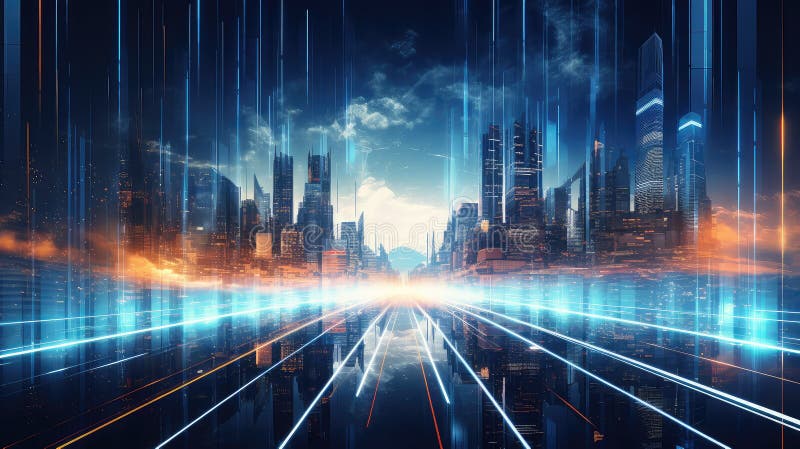 Science Futuristic Data Stream Stock Illustration - Illustration of ...