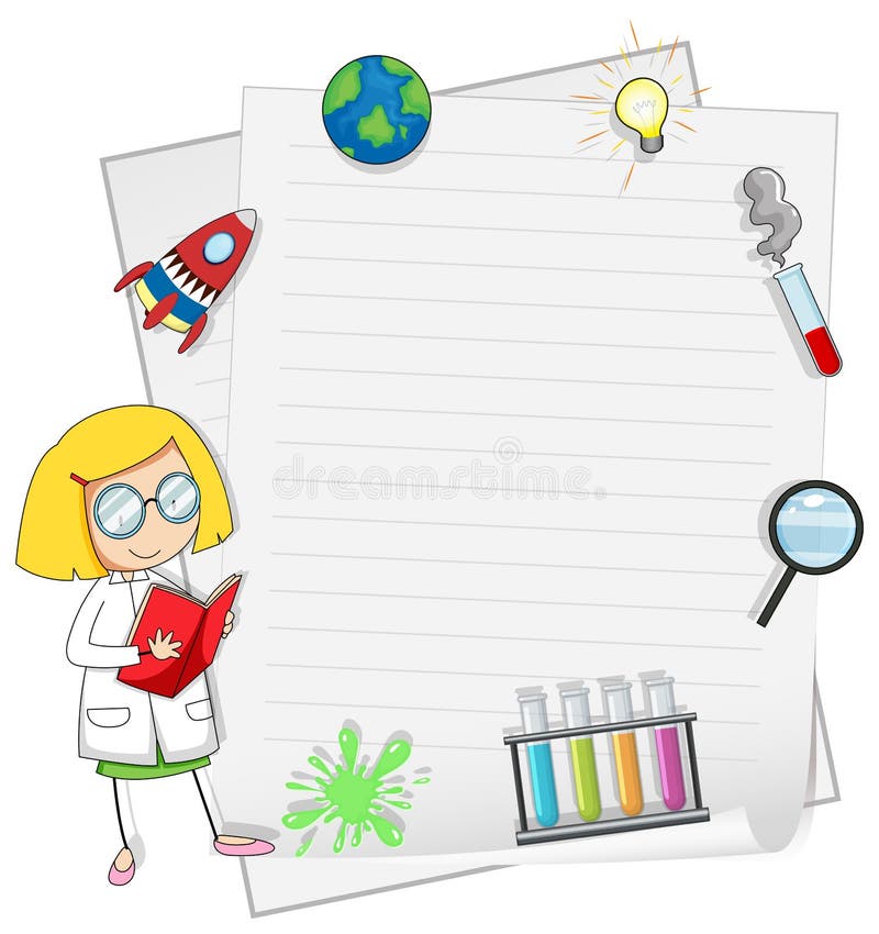 A Science Girl Note Template Stock Vector - Illustration of clipart ...