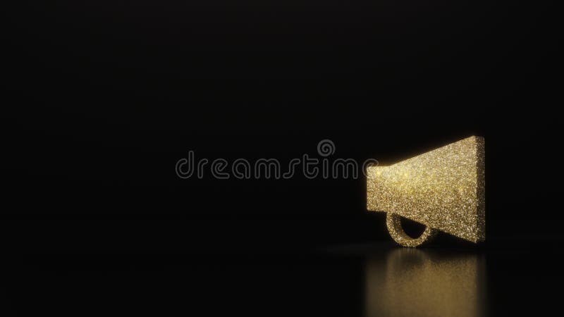 Science Glitter Gold Glitter Symbol of Notification 3D Rendering on ...