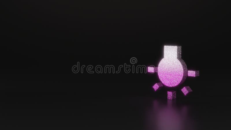 Science Glitter Symbol of Bulb Icon 3D Rendering Stock Illustration ...