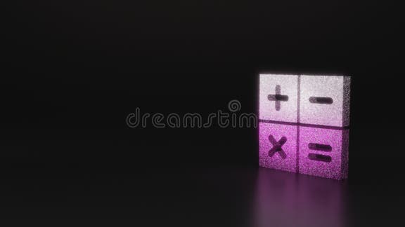 Science Glitter Symbol of Count Operations Calculator Icon 3D Rendering ...