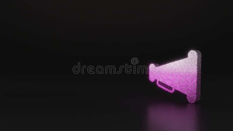 Science Glitter Symbol of Megaphone Icon 3D Rendering Stock ...