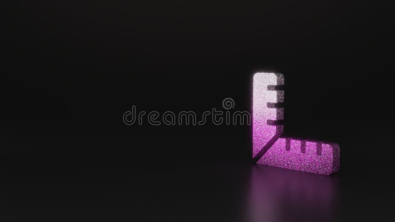 Science Glitter Symbol of Ruler Combined Icon 3D Rendering Stock ...