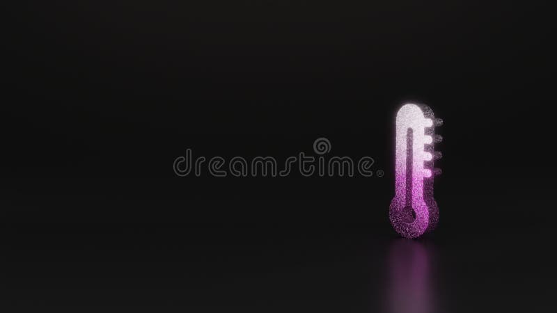 Science Glitter Symbol of Thermometer Icon 3D Rendering Stock ...