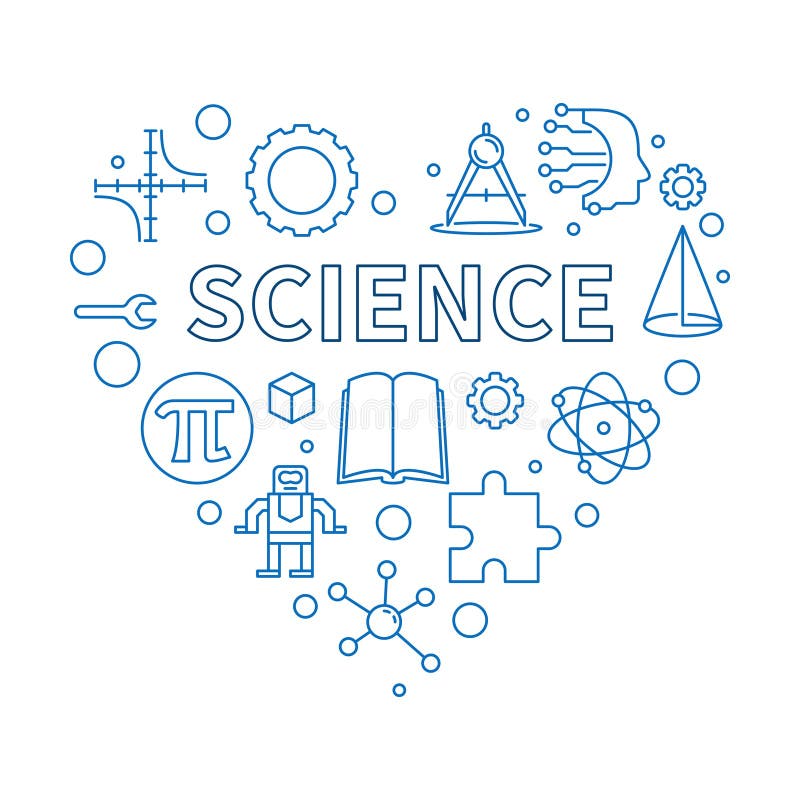 Science Heart Outline STEM Banner - Vector Illustration Stock Vector ...