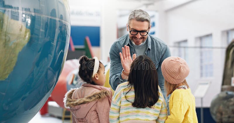 Science, High Five and Team with Success in Laboratory for Celebration ...