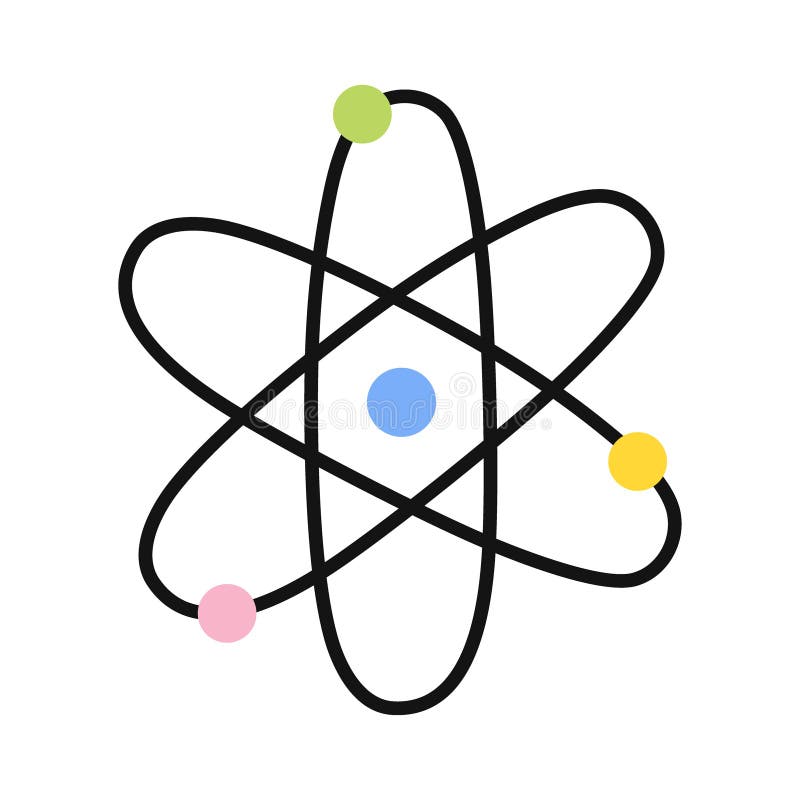 Science Icon Model of Atom. Flat Vector Illustration. Stock Vector ...