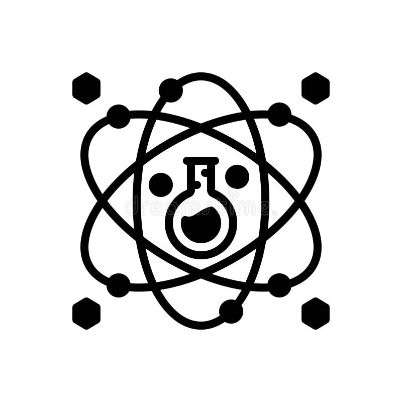 Black Solid Icon for Science, Molecular and Chemistry Stock Vector ...