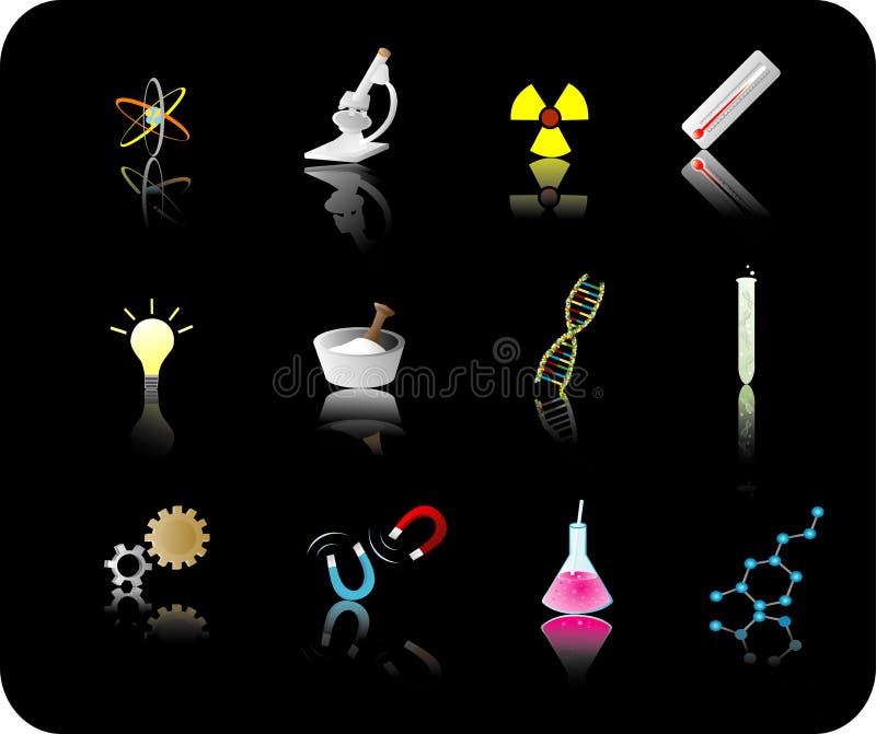 Science Icon Set stock vector. Illustration of atom, icons - 22742382