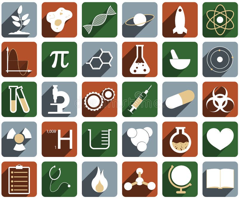 Science icon set stock vector. Illustration of knowledge - 61562874