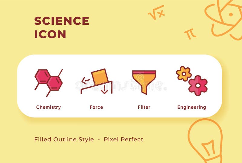 Science Icon Set Style Full Color Modern Flat Design Vector Stock ...