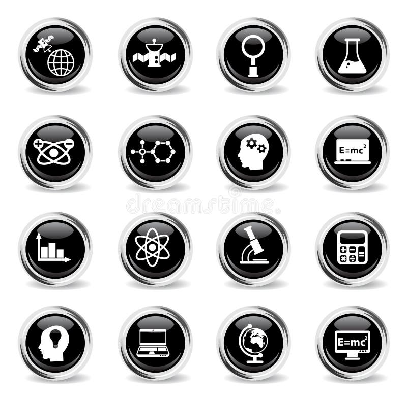 Science icon set stock vector. Illustration of globe - 126272163