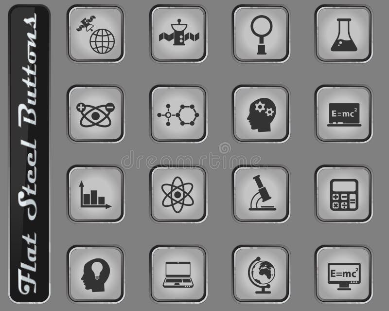 Science icon set stock vector. Illustration of button - 132093370