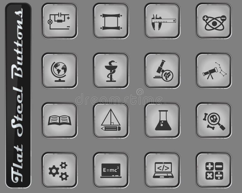 Science icon set stock vector. Illustration of button - 132093401