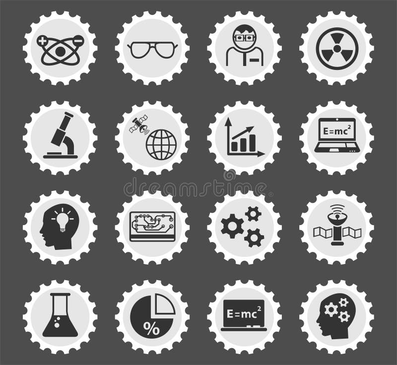 Science icon set stock illustration. Illustration of flask - 128424757