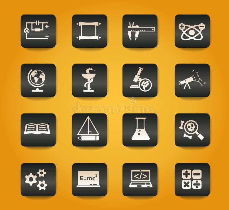 Science icon set stock vector. Illustration of informatics - 242994230