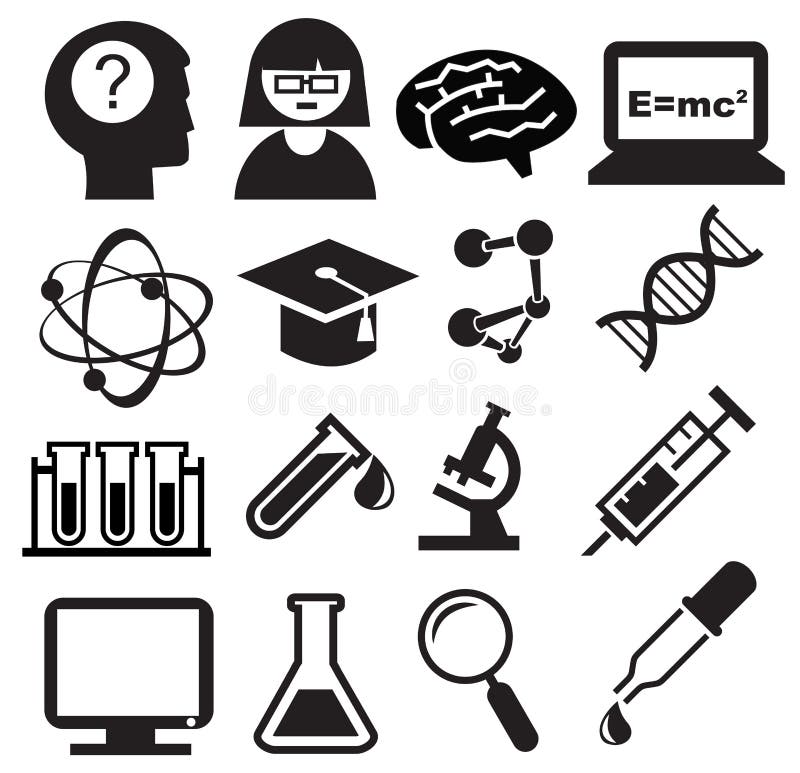 Science icons stock vector. Illustration of magnifying - 24805543