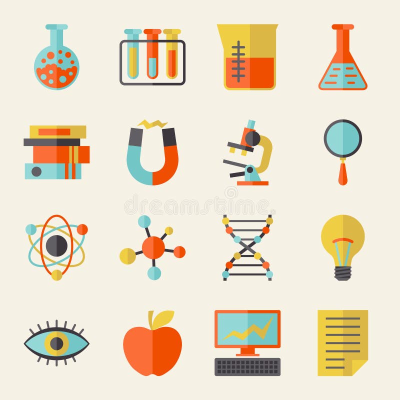 Science Icon Set stock vector. Illustration of atom, icons - 22742382