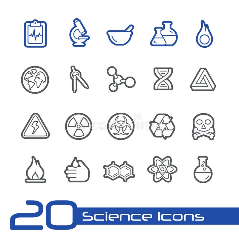 Science Icons // Line Series Stock Vector - Illustration of high, icons ...