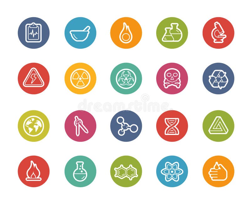 Science Icons // Clean Series Stock Vector - Illustration of graduated ...
