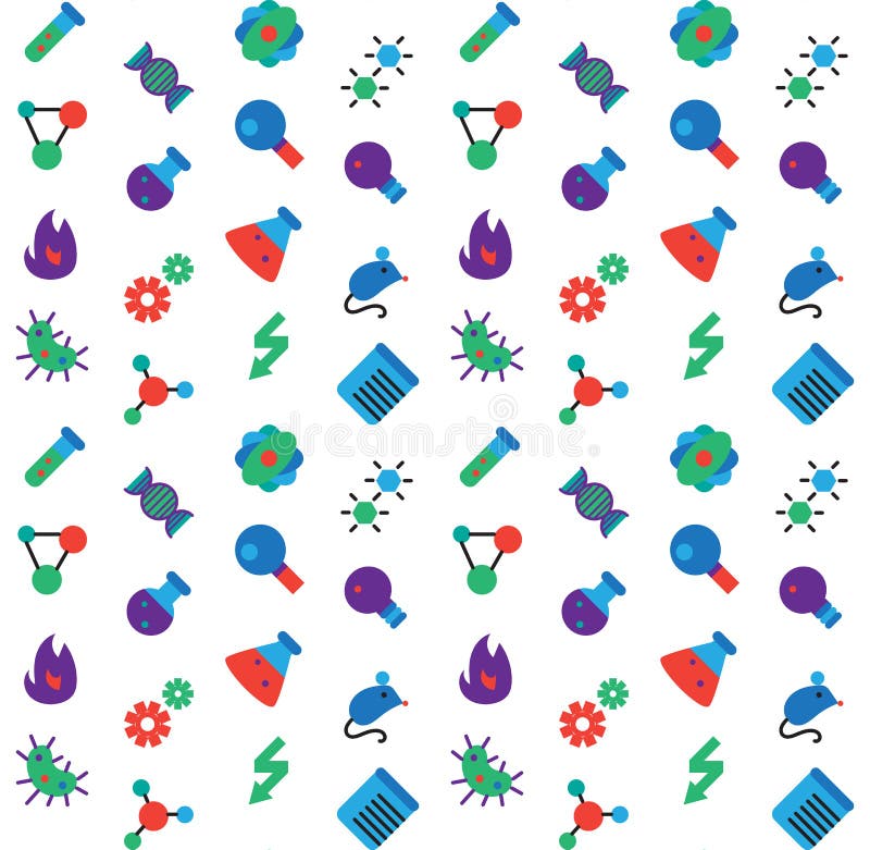 Science Icons Seamless Pattern Stock Illustration - Illustration of ...