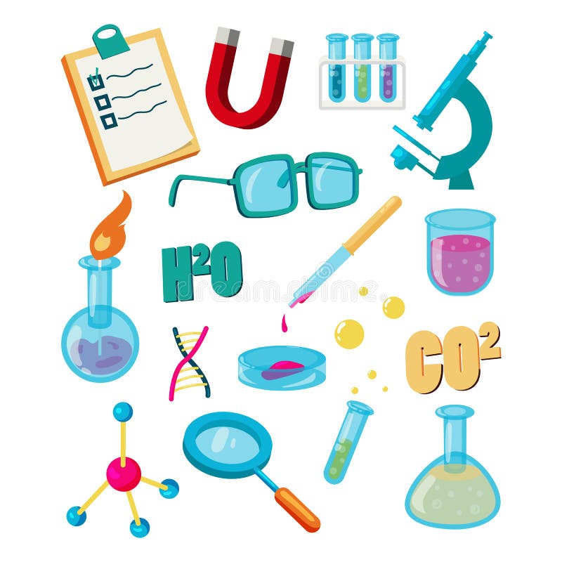 Science Icons Set, Cartoon Style Stock Vector - Illustration of history ...