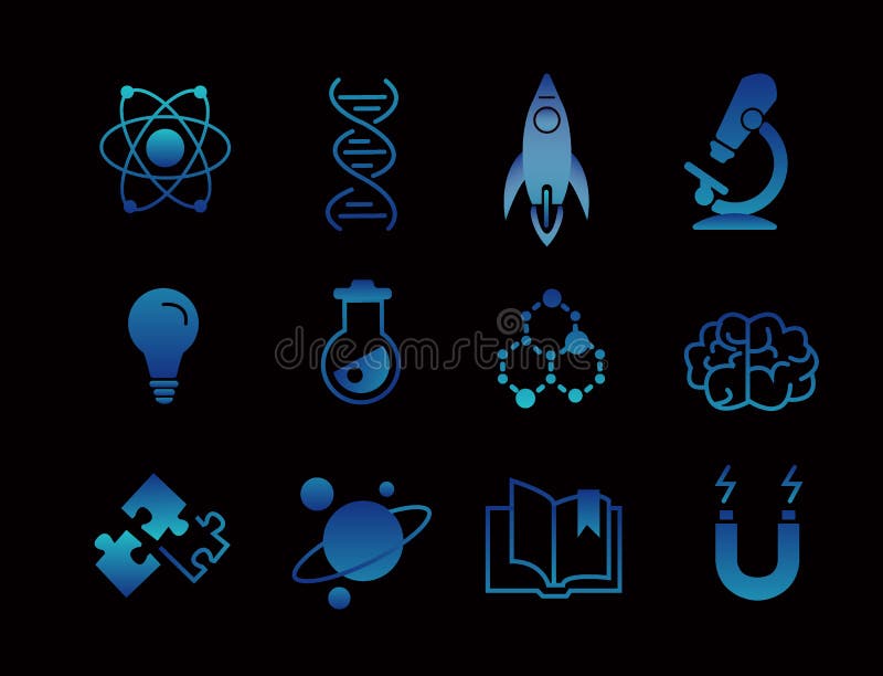 Science Icons Set, Gradient Style. Vector Illustration Stock Vector ...