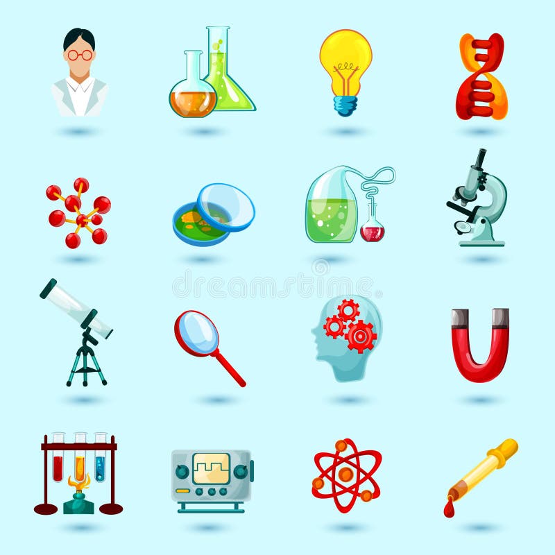 Science Icons Set stock vector. Illustration of particle - 50283391