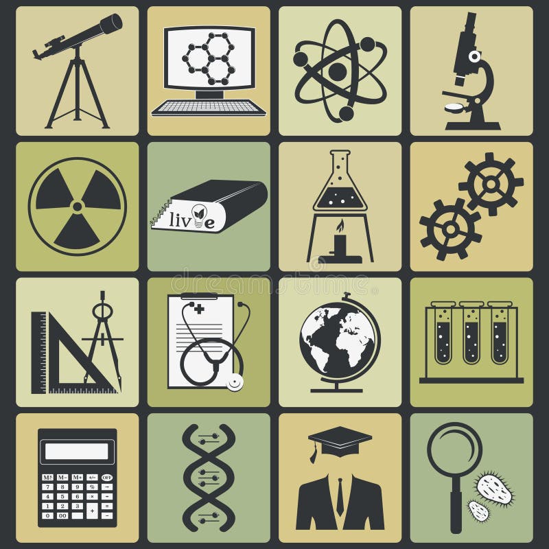 Science icons set stock illustration. Illustration of icon - 64957889