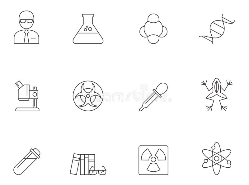 Outline Icons - Science stock vector. Illustration of eyedropper ...