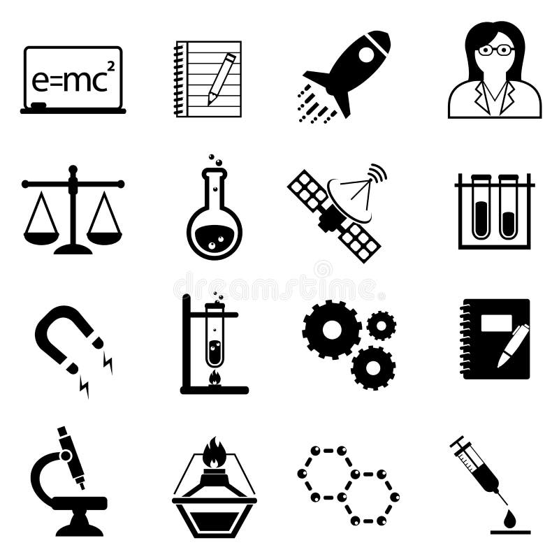Science, Innovation and Discovery Icons Stock Vector - Illustration of ...