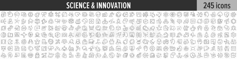 Science and Innovation Linear Icon Collection. Big Set of 245 Science ...