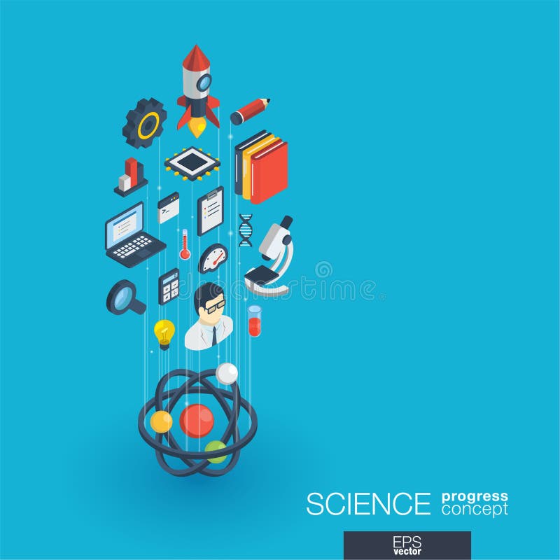 Science Integrated 3d Web Icons. Growth and Progress Concept Stock ...