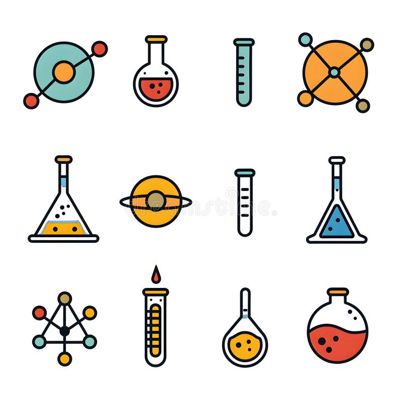 Science and Investigation Icon Set. Vector Illustration with Icons ...
