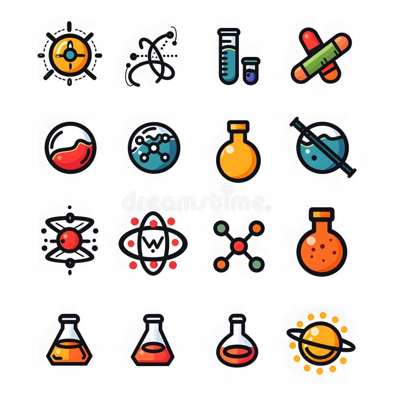 Science and Investigation Icon Set. Vector Illustration with Icons ...