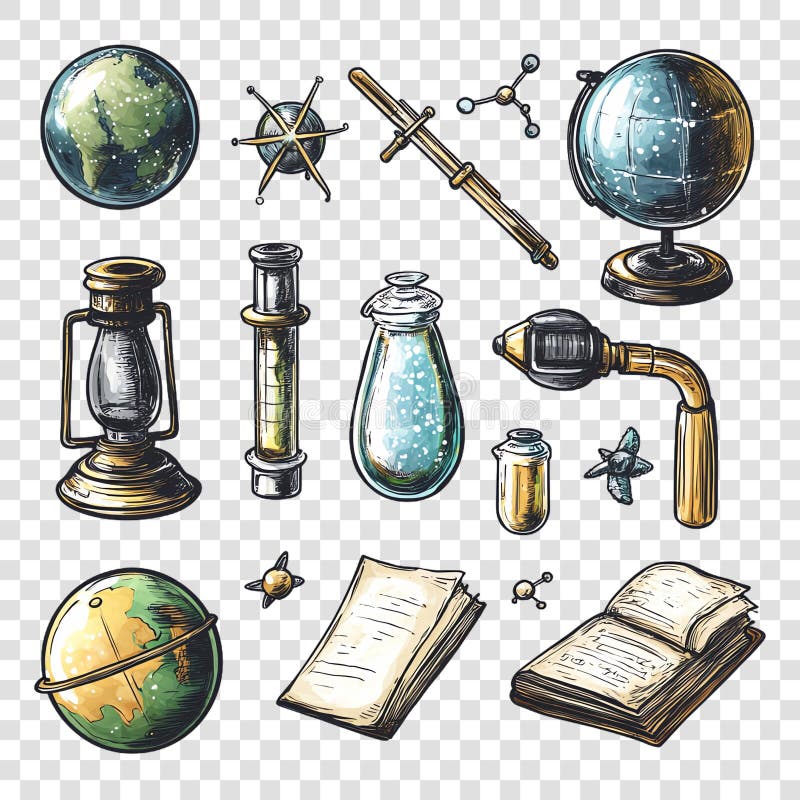 Science items concept set stock image. Illustration of tube - 341488589