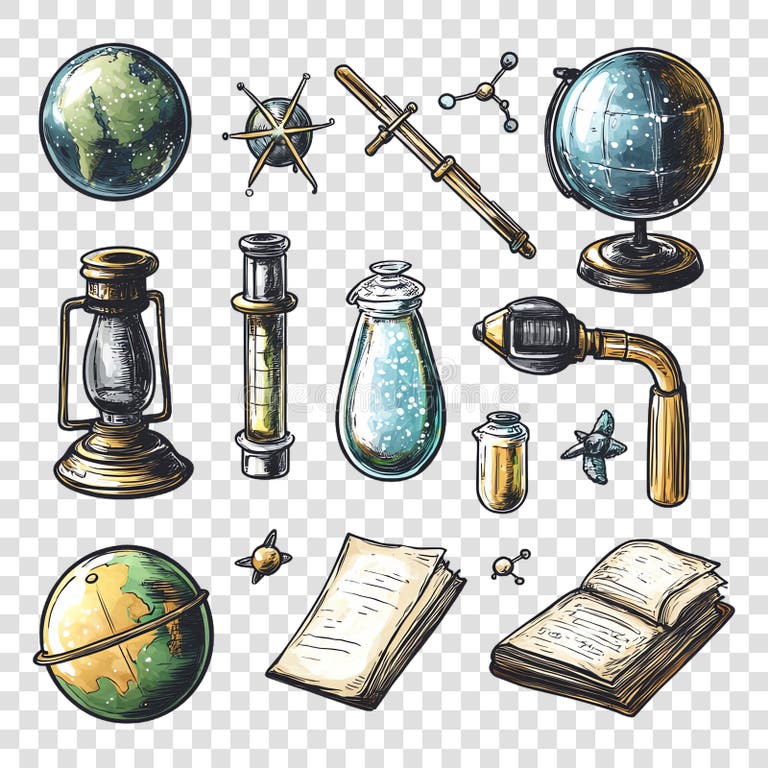 Science items concept set stock image. Illustration of tube - 341488589