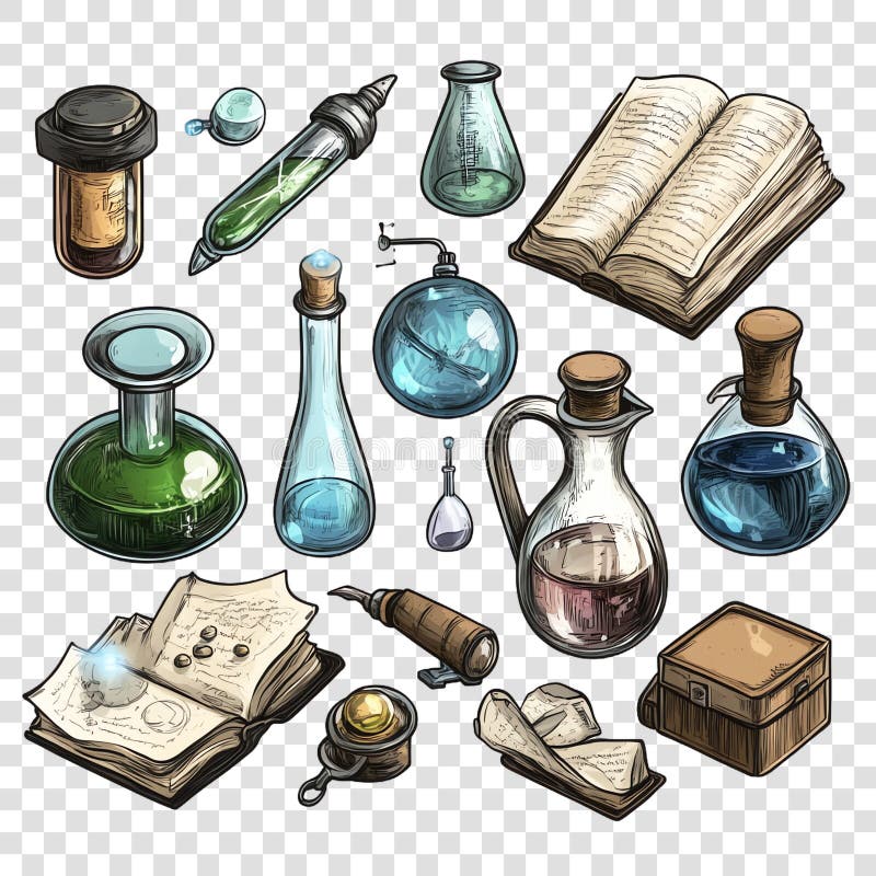 Science items concept set stock photo. Illustration of test - 341488590