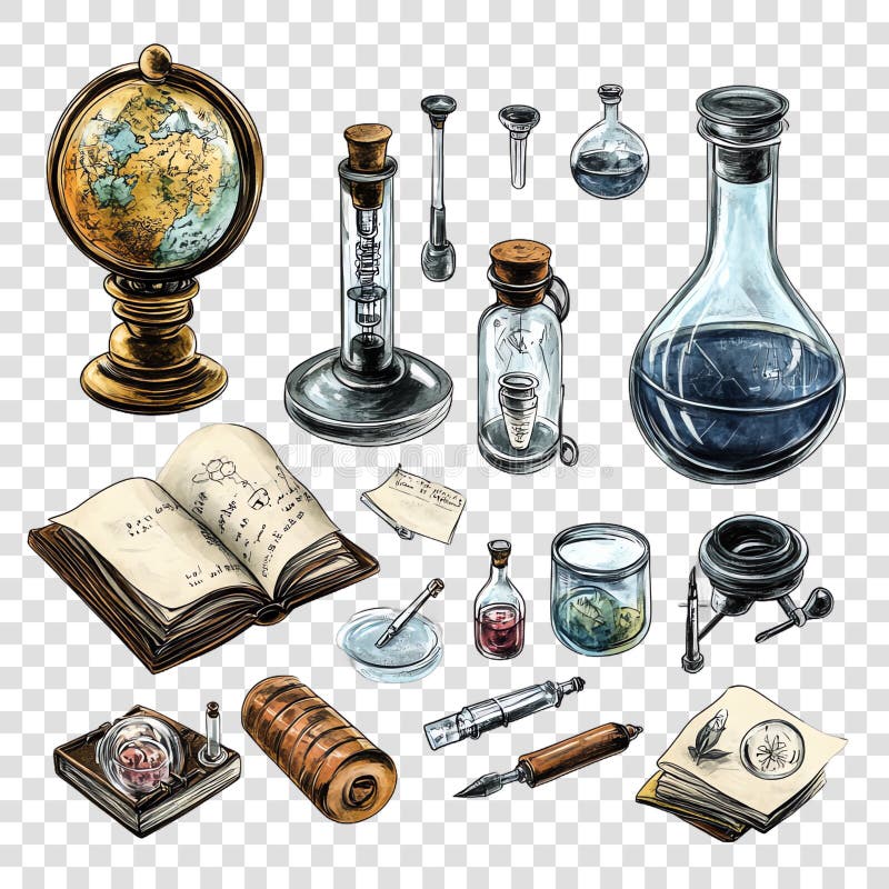 Science items set stock photo. Illustration of shape - 341488606
