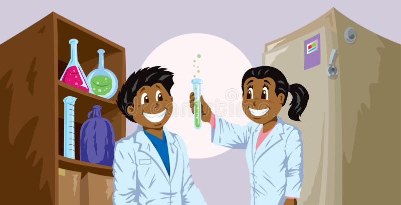 Kids Learning Science in a Lab Stock Vector - Illustration of young ...