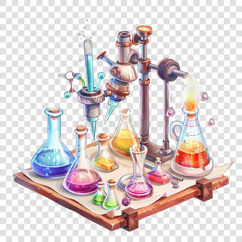 Science Kit Transparent Background Realistic Element Stock Illustration ...
